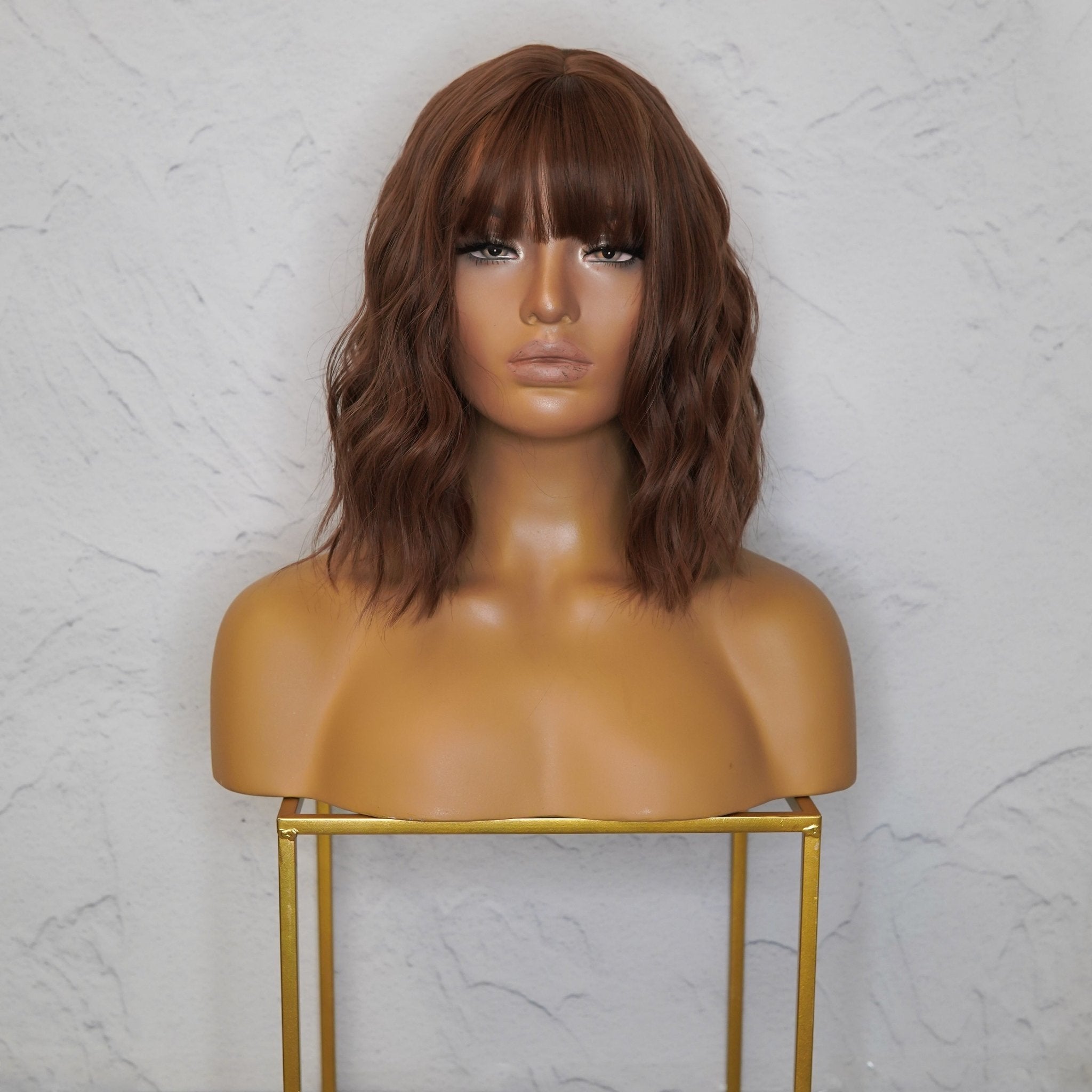 HAYLEY Medium Brown Bob Fringe Wig | Milk & Honey – Hella Heels AU